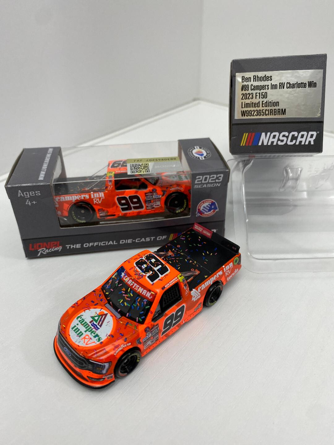 NASCAR 2023 BEN RHODES #99 CHARLOTTE WIN CAMPERS INN RV 1/64 TRUCK | eBay