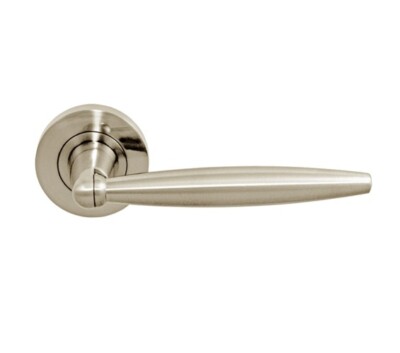Dale Arc CENTAUR Bathroom Door Handles Round Rose Satin Nickel PAIR ...
