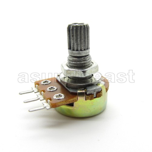 100 x B1K 1000 1K Ohm Linear Taper Rotary Potentiometer Pot 15mm Shaft ...