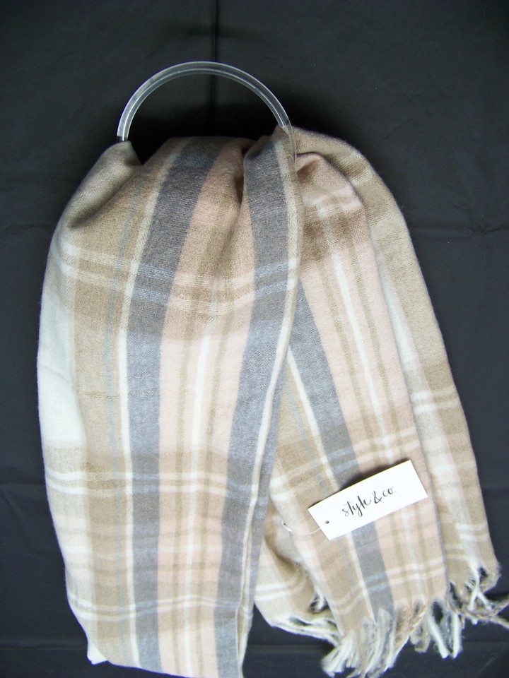 Style & Co Scarf - Soft, Muted Colors - Beige, Gray, Pink | eBay