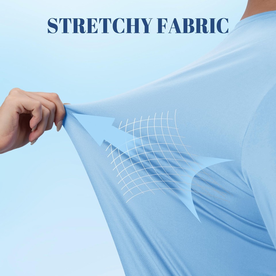 Men's UPF 50+ UV Protection Long Sleeve T-Shirt Sun Block Casual ...