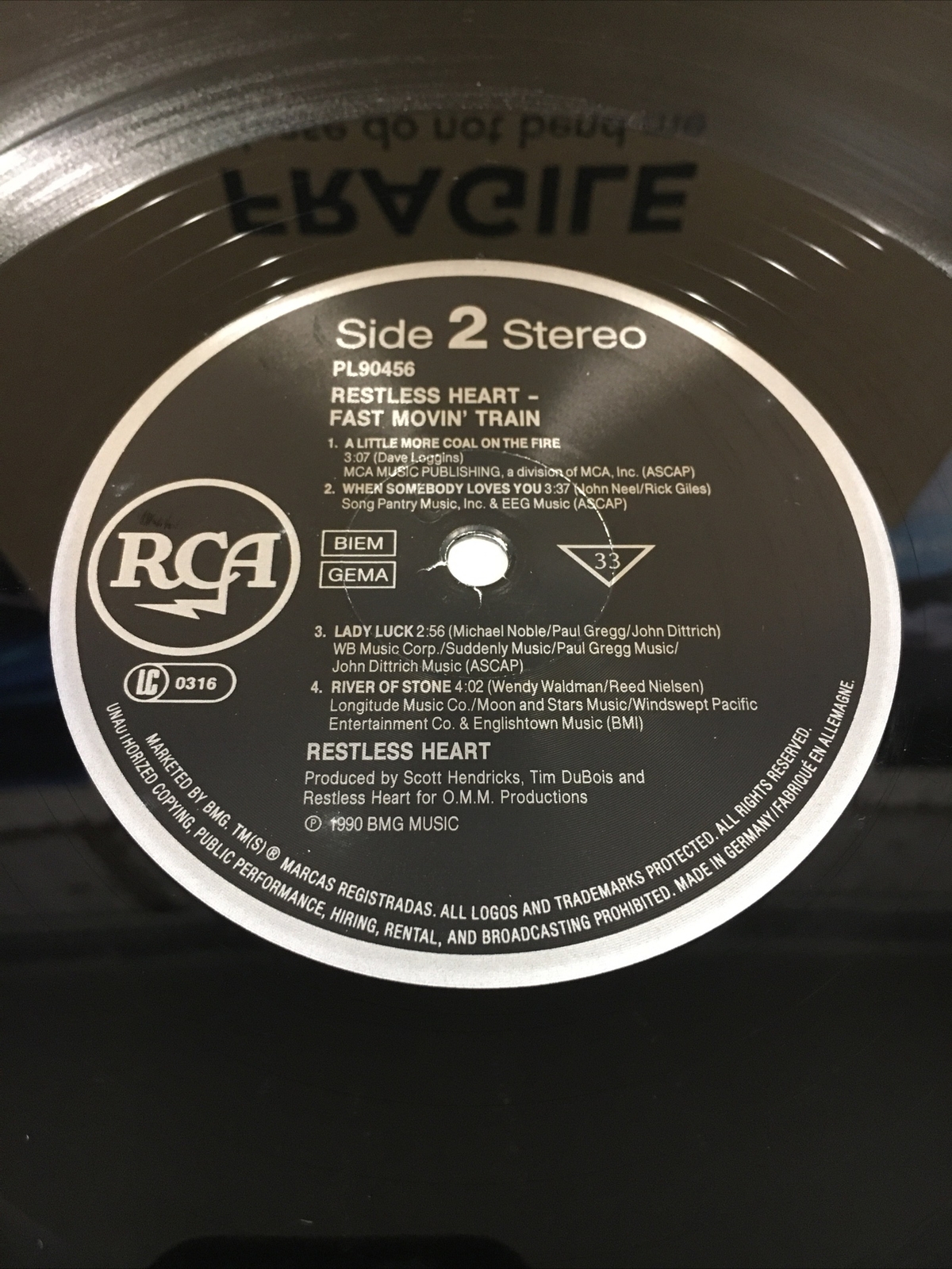 Restless Heart Fast Movin’ Train LP Album Vinyl Record PL90456 A1/B1 ...
