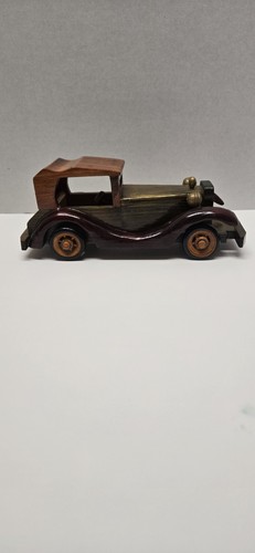 Vintage Wood Model T Car, Antique Automobile, 8in Long, Wooden, Gloss ...