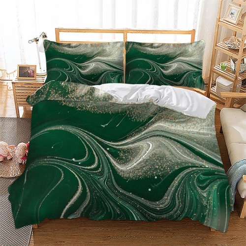 Dark Green Doona Duvet Quilt Cover Set Double Queen King Size Bedding ...