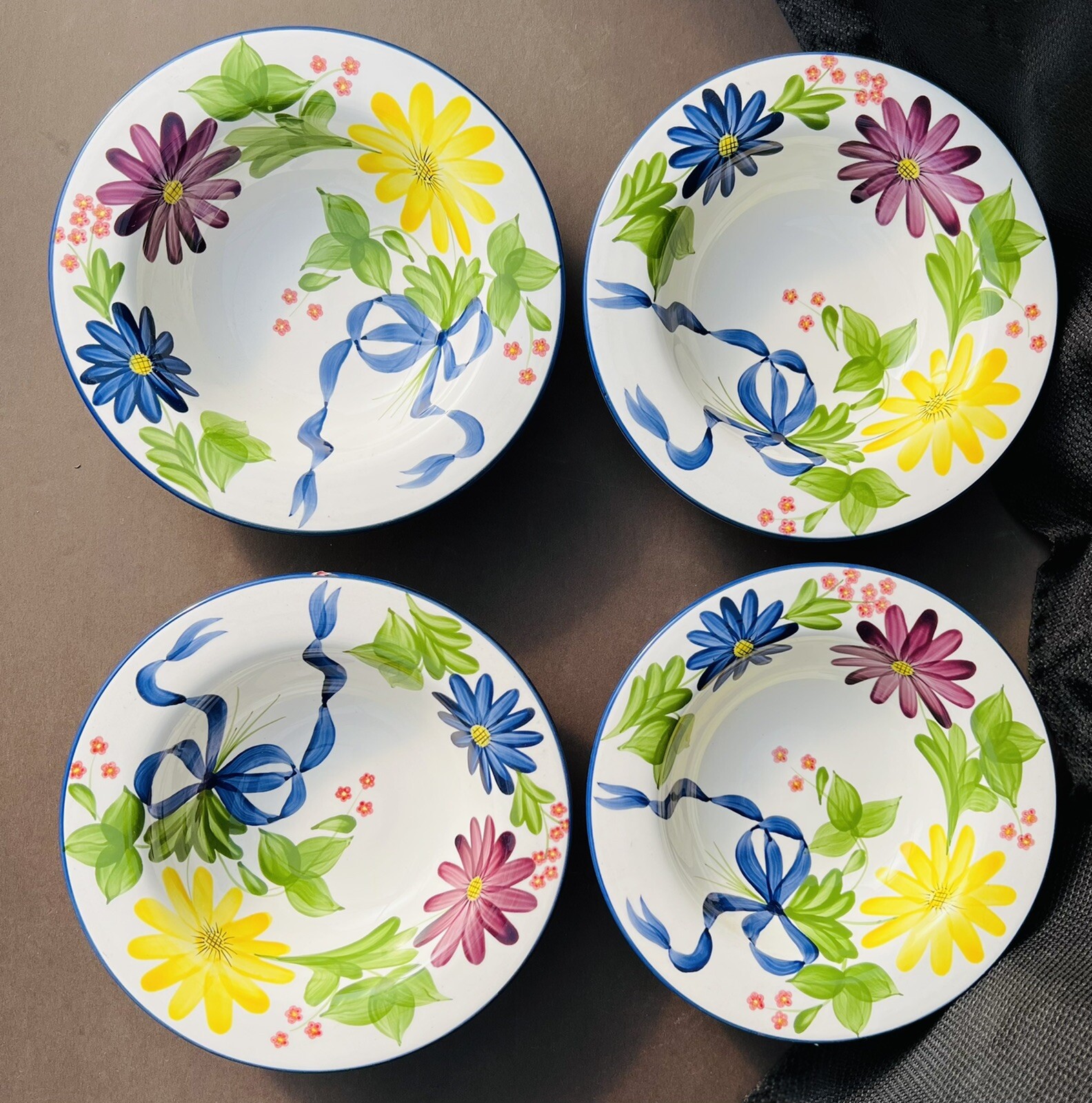 4, 8.75” Rimmed Soup Salad Bowls Gates Ware by Laurie Gates ...