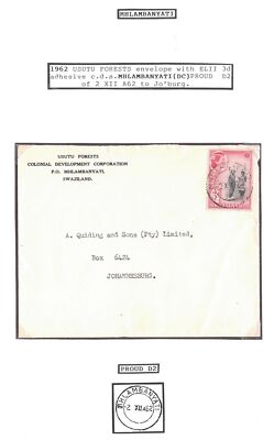 SWAZILAND FORESTRY USUTU FORESTS POSTMARK 1962 | eBay