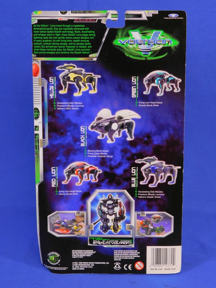 VOLTRON THIRD DIMENSION STEALTH BLACK LION 1999 TRENDMASTERS MOC RARE ...