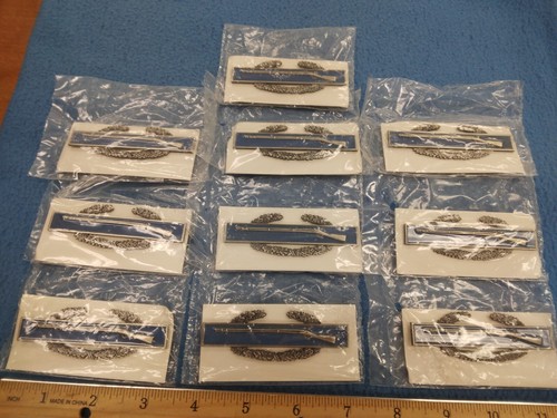 LOT OF 10 - ARMY COMBAT INFANTRY BADGE CIB 1st AWARD PINS - 3 INCHES ...