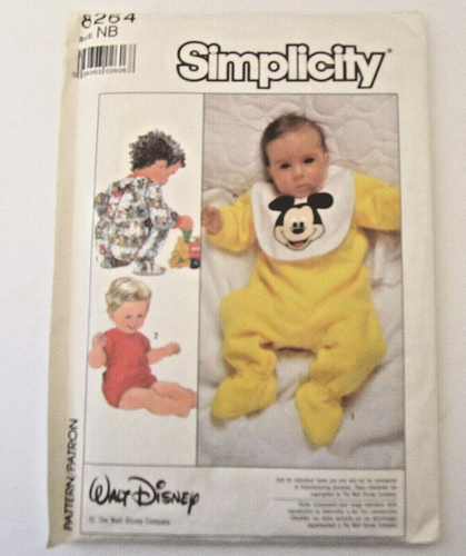 Simplicity 8264 Infants 6mos Sleeper and Bib Disney Inspo Sewing ...