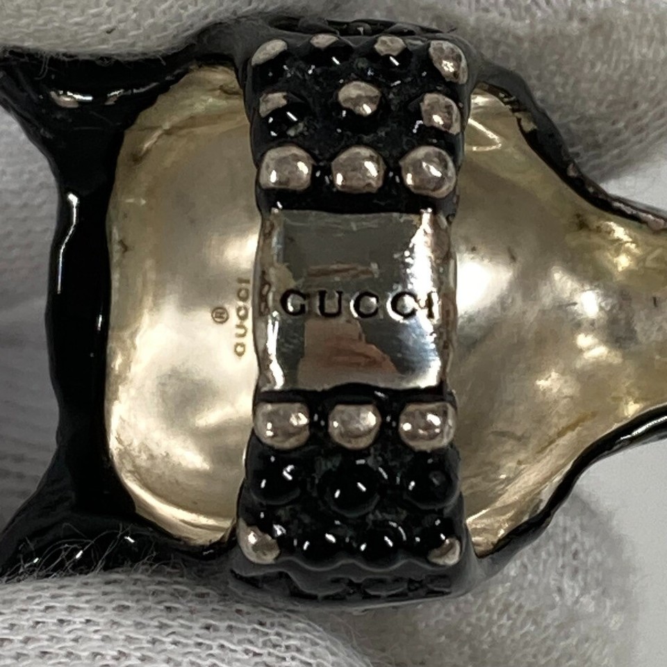GUCCI Anger Forest Wolf Head Accessories Ring AG925 Black/Silver | eBay
