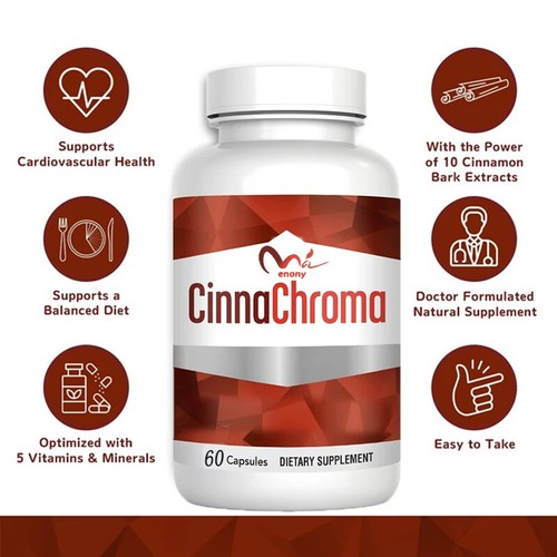 CinnaChroma 60 Cinnamon Capsules - Contains Chromium and Vanadium ...