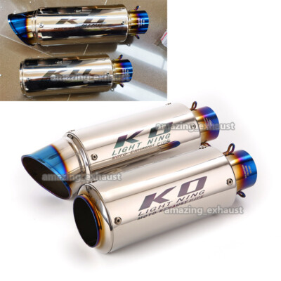 60.5mm Motorcycle Exhaust Tips Muffler Pipe Silencer Slip On Street ...