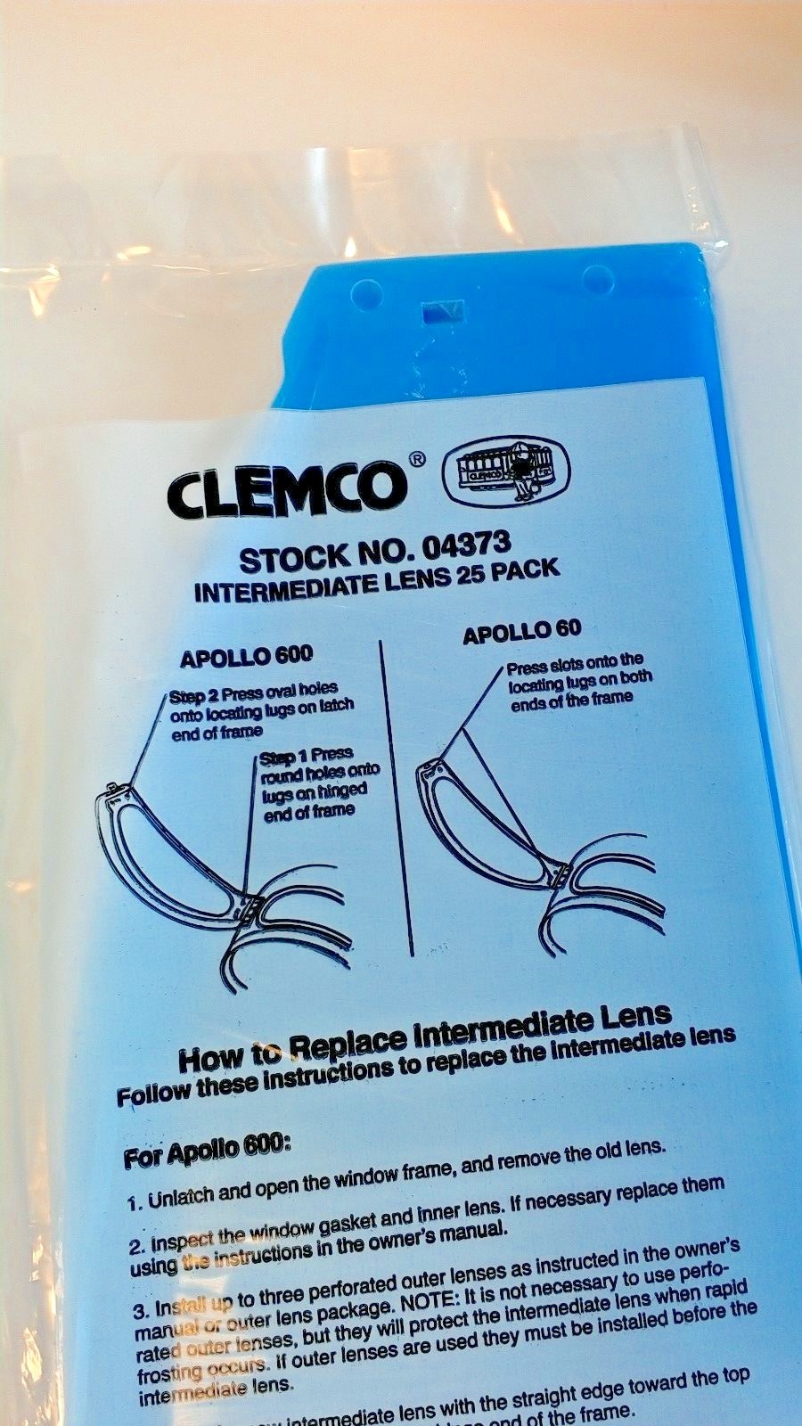Clemco Intermediate Lens for Apollo 600 & 60 blasting helmet, 1 pack ...