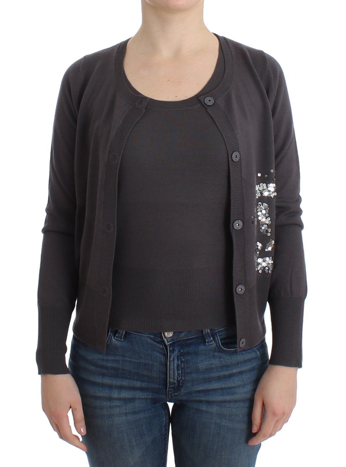 John Galliano Purple Wool Sequined Cardigan Knit Women's Sweater ...