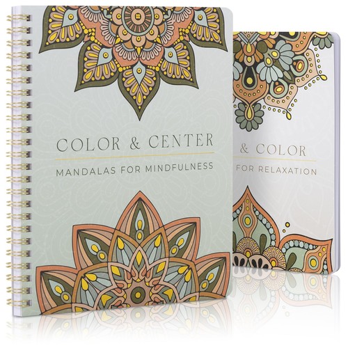 Beautiful Adult Coloring Book Set of 2 for Relaxation - Mandala Multi ...