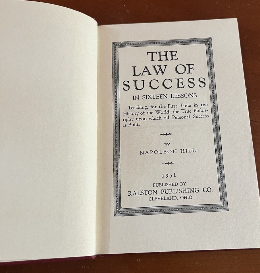 THE LAW OF SUCCESS Napoleon Hill DEFINITE CHIEF AIM-SELF CONFIDENCE ...
