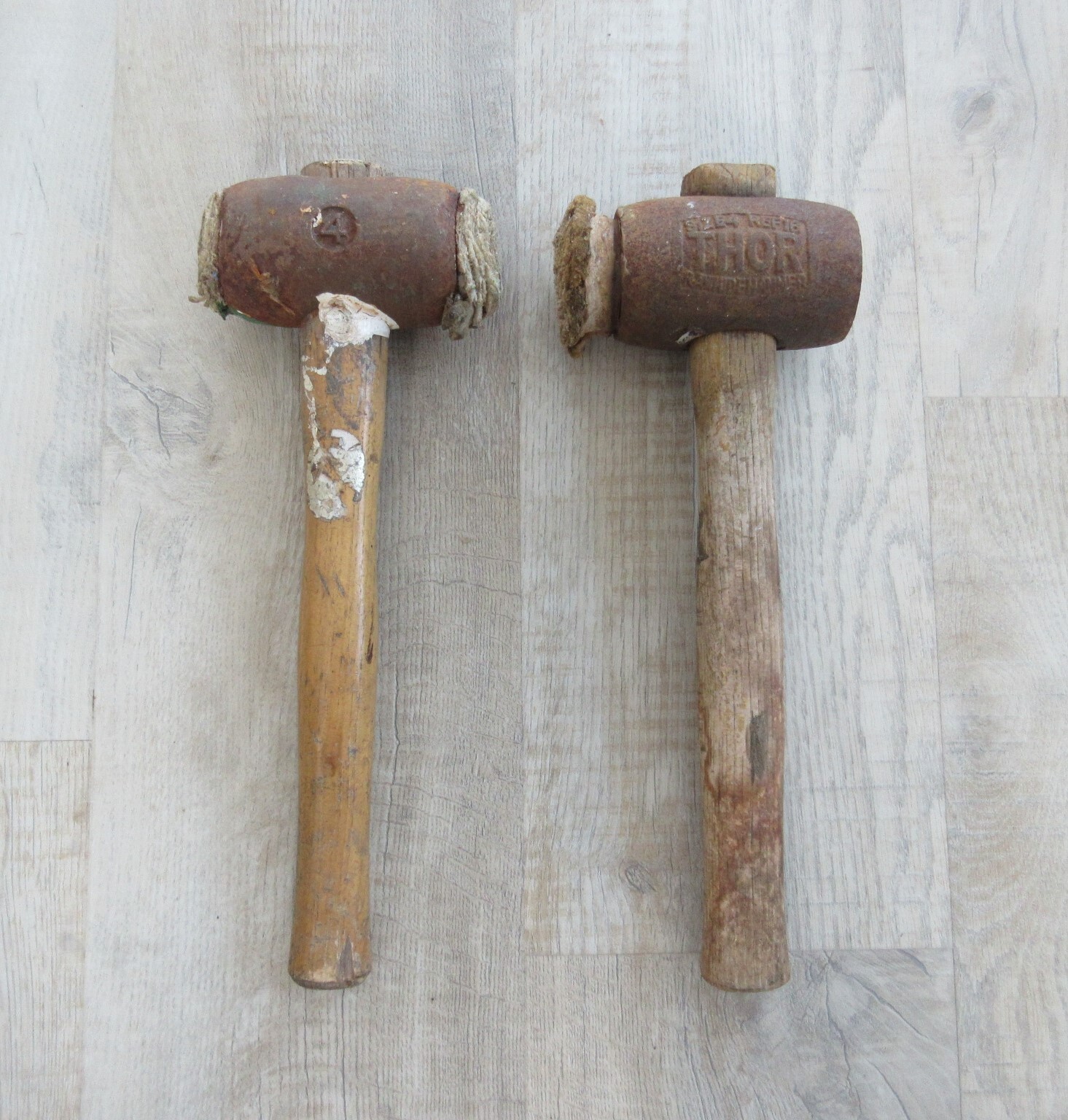2 vintage hide hammers rawhide mallets size 4 tools 1 being Thor | eBay UK