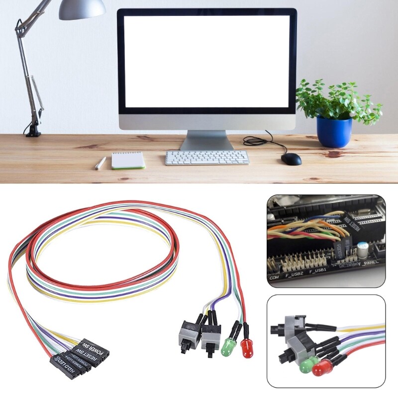 PC Power Reset Switches HDD LED Cable for Computer Case 26inch | eBay ...