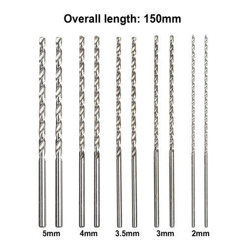 Long Lasting High Speed Steel Drill Bit Set 10PCS 2mm 5mm for ...