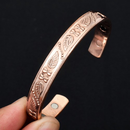 Pure Copper Magnetic Bracelet Arthritis Pain Energy Therapy Cuff Design ...