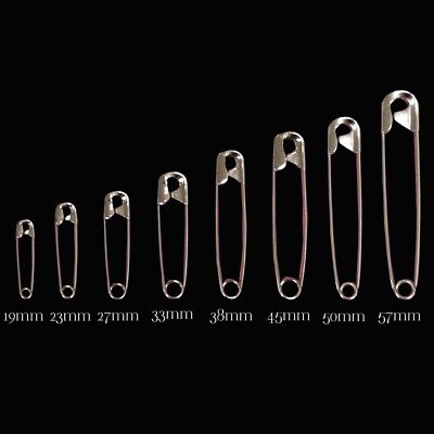 80 Assorted Hardened Steel Safety Pins 10 Pins per Size in 8 Different ...