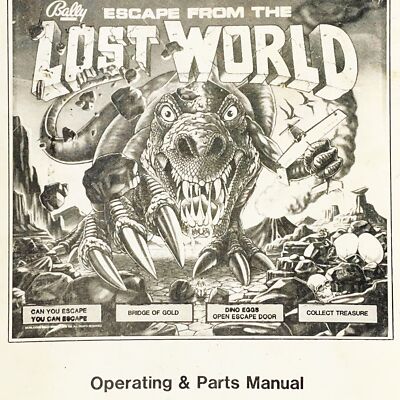 Bally Escape from the Lost World Pinball Machine Game Manual Schematics ...