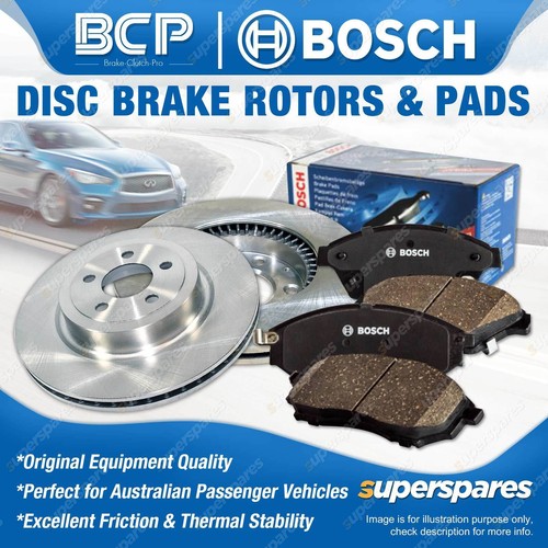 Front Disc Rotors + Bosch Brake Pads for Volkswagen Crafter 30-50 2E 2F ...