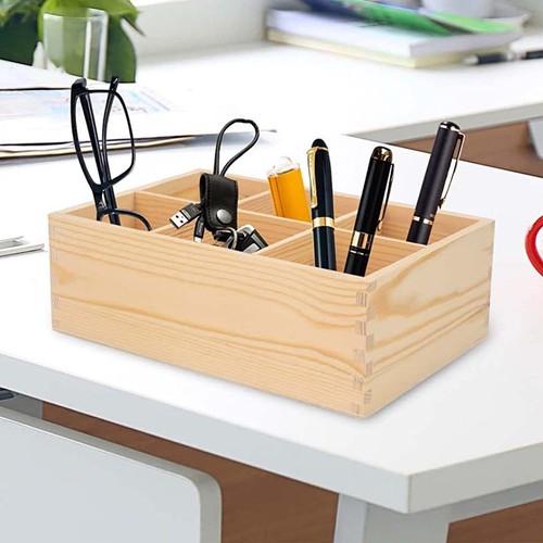 Desktop Crayon Box Wooden Holder Drawing Pencil Organizer Storage Bulk ...