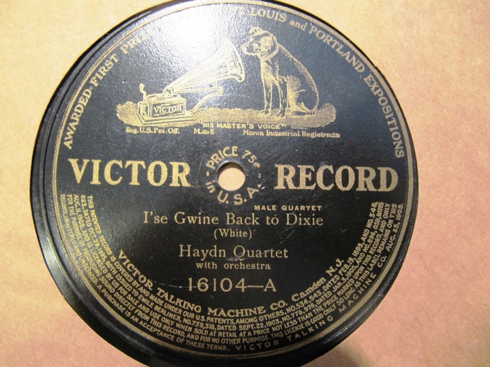 1906 VICTOR DRUM FIFE & BUGLE Corps MY MARYLAND Haydn Qrt Gwine back ...