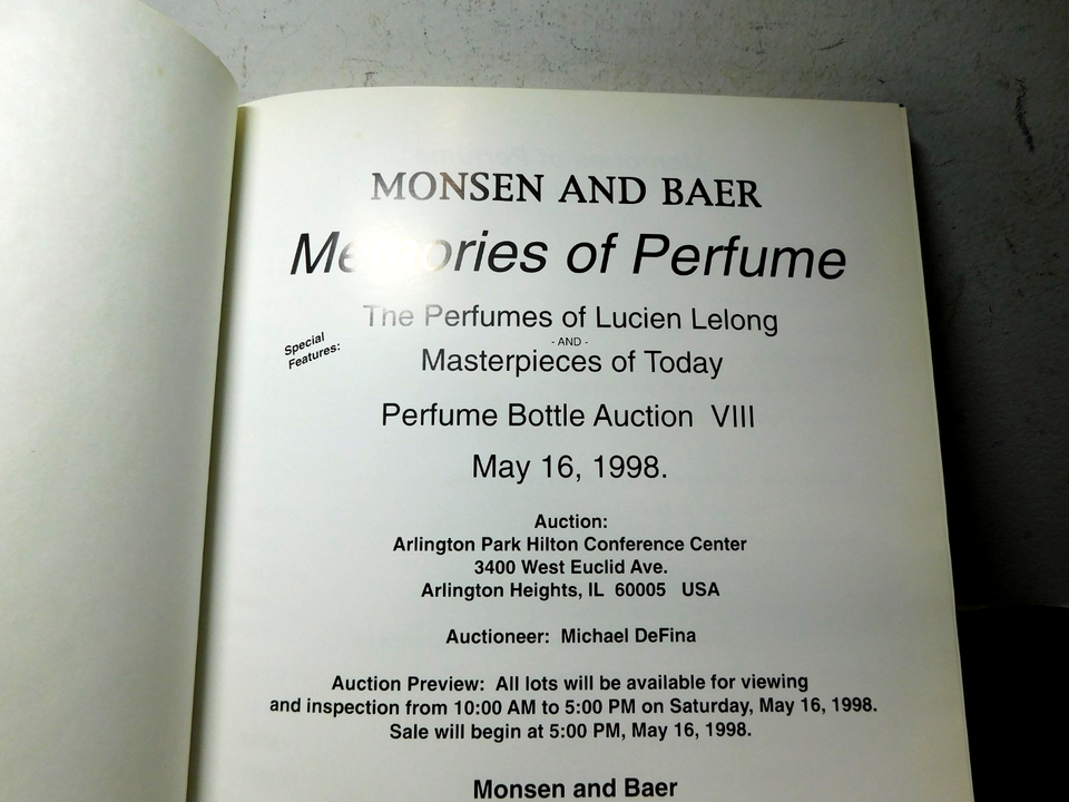 1998 Monsen + Baer Perfume Bottles Auction Catalog w Results/Memories ...