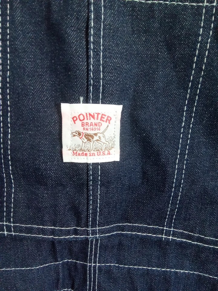 Pointer Brand Men’s Low Back Overalls Bib Jeans Dark Blue Denim 46x32 ...