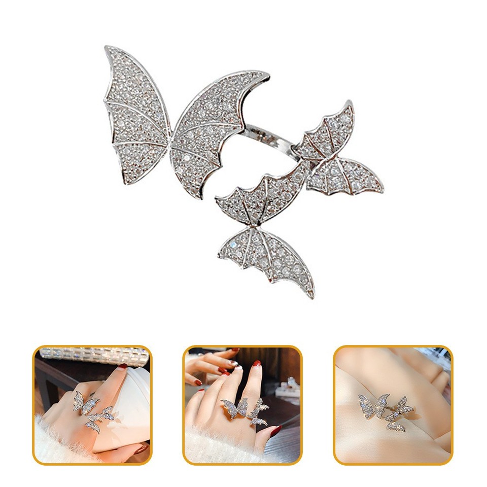 4pcs Butterflies Opening Fashion Rhinestone Finger Women | eBay UK