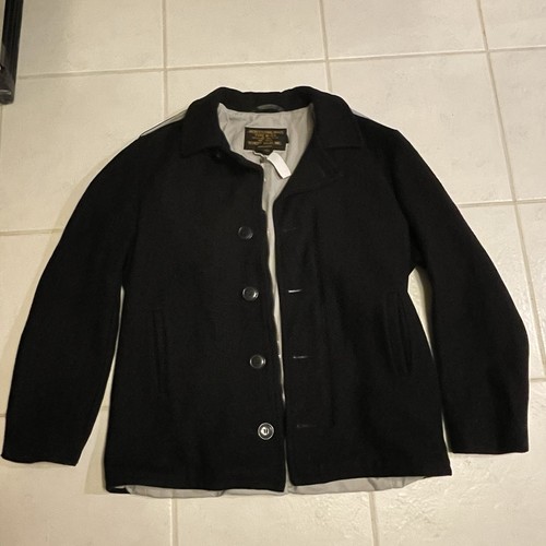 Schott NYC Type N-5A Men's Sz XL Black Wool Button/Zipper Vtg Flying ...