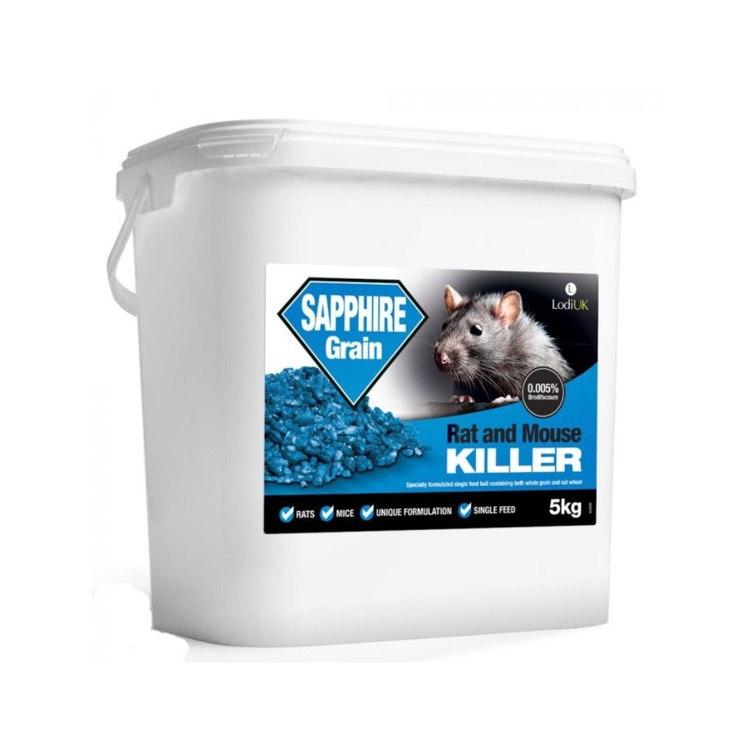 Lodi Sapphire Grain Rat & Mouse Bait Killer Poison (5kg Tub) (KILLS IN ...