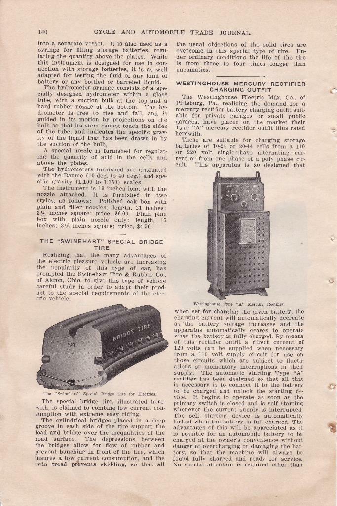 1910 3 pg Westinghouse Mercury Rectifier Charging & Edison Charging ...