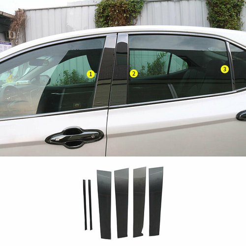 Black steel Pillar Trim For Toyota Camry 2018-2023 6pc Set Door Cover ...