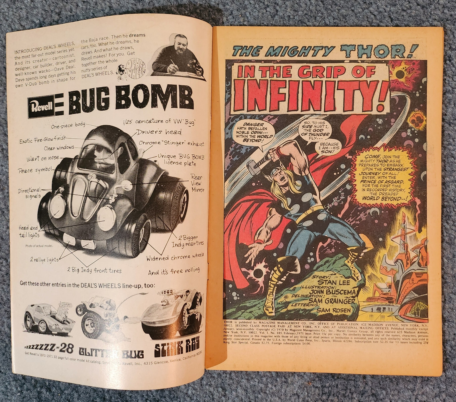 The Mighty Thor #185 Marvel Comics 1971 John Buscema Jack Kirby Art ...