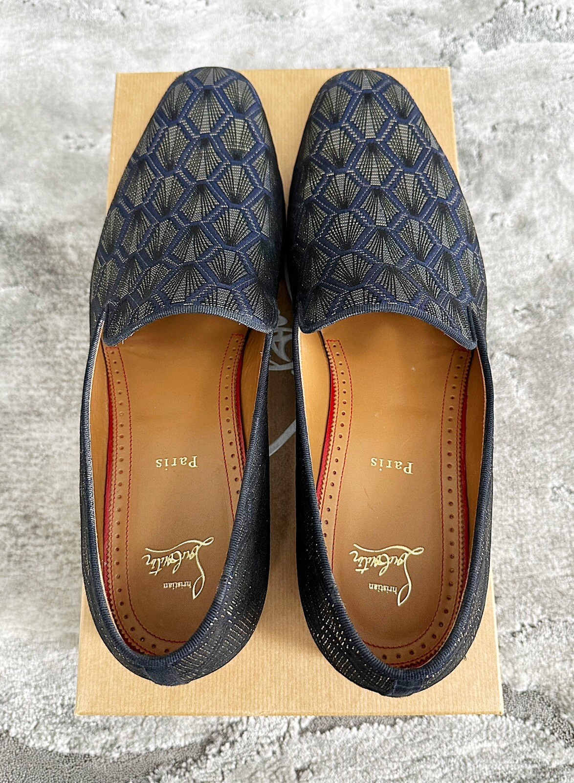 Authentic Christian Louboutin Black/Gold Mens Loafer … - Gem