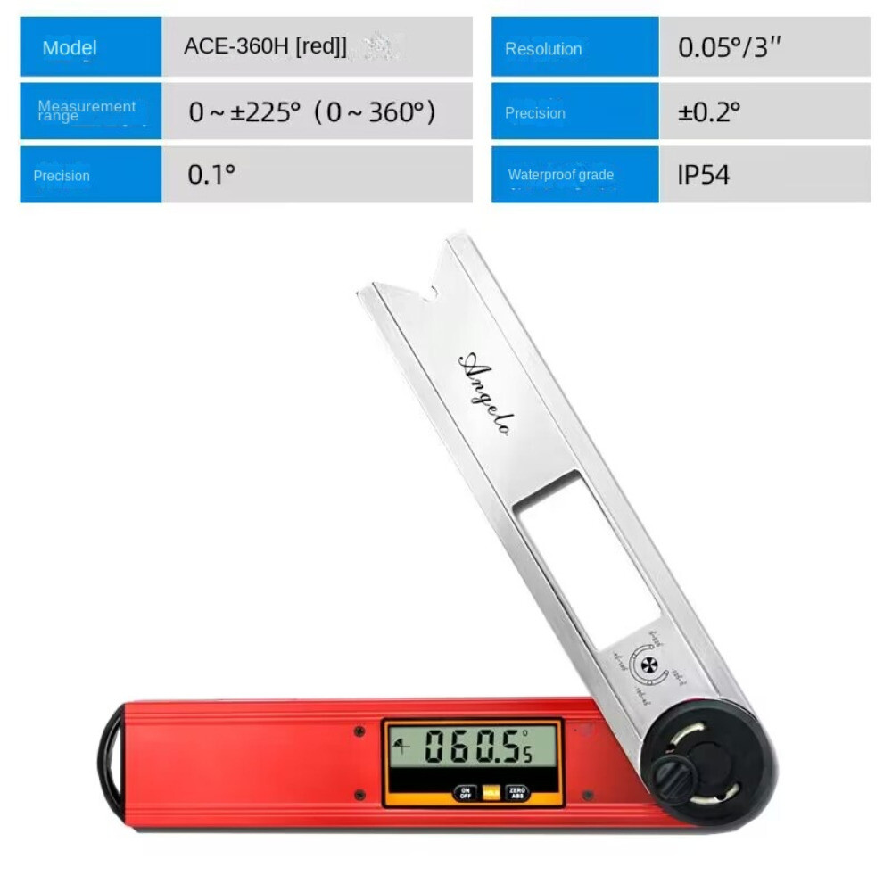 10" 360 ° Rotation Angle Digital Protractor Tool Waterproof Analog Quadrant New | eBay