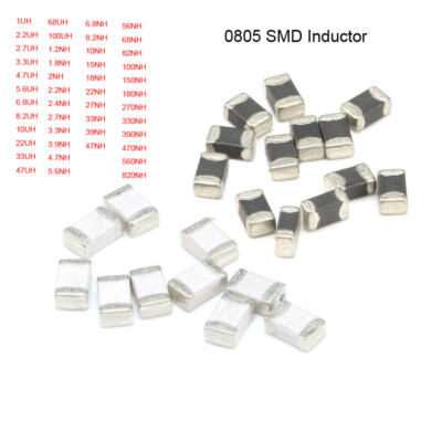 20Pcs 0805 SMD Inductor White/Black ±10% or ±5% 1UH to 100UH 1.2NH to ...