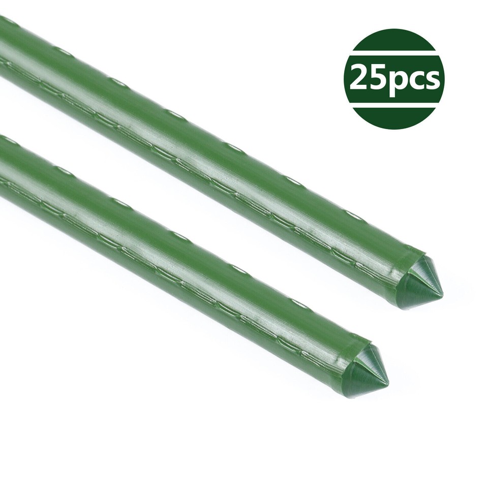 50 Pack Metal Garden Stakes 24" 35" Plastic Coated Steel Plant Climbing ...