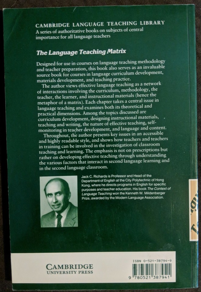 Language Teaching Matrix, Paperback by Richards, Jack C. | eBay