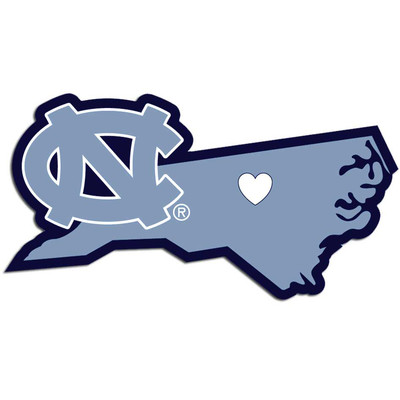 north carolina tar heels state shape logo with heart vinyl decal | eBay
