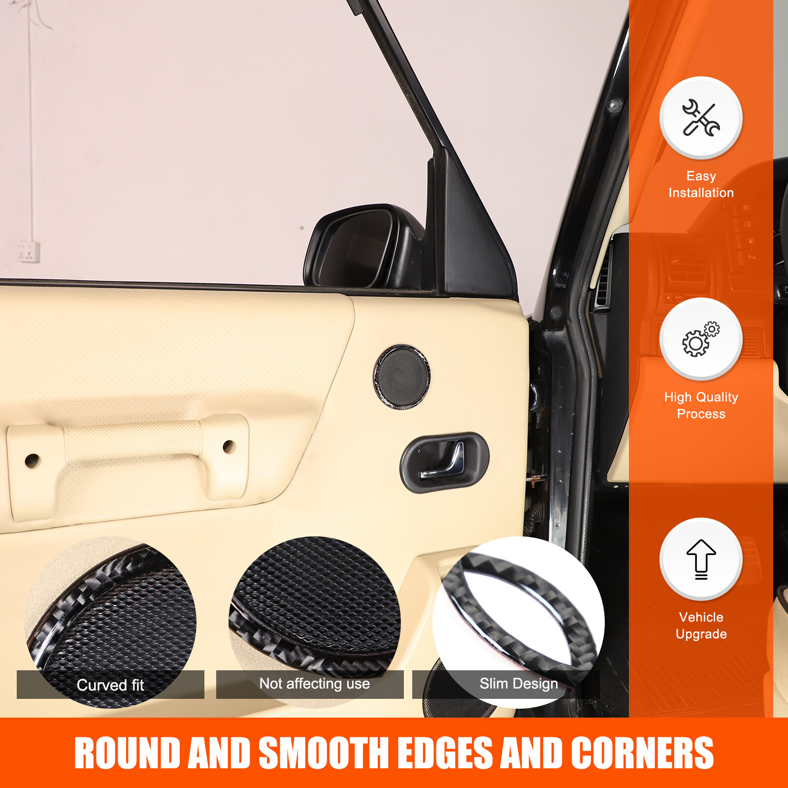 Carbon Car Door Panel Speaker Ring Sticker Trim For Land Rover ...