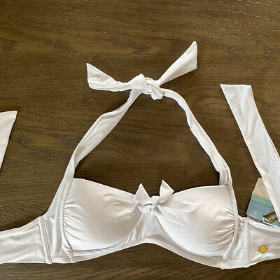 Sunseeker White Padded Bikini Top Size 14 | eBay