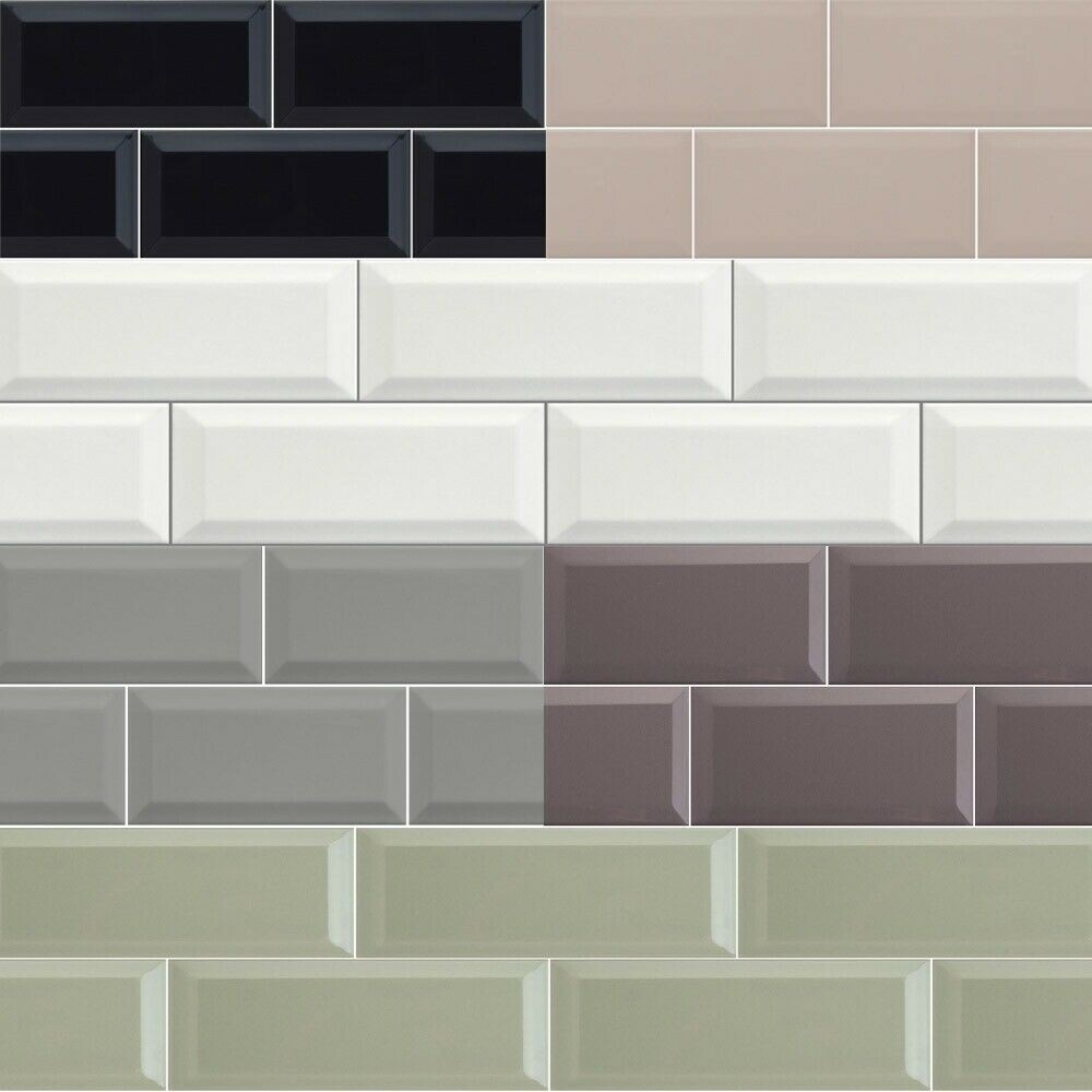 Metrolite London Underground Subway Bevelled Brick Ceramic Tile 10x20cm ...