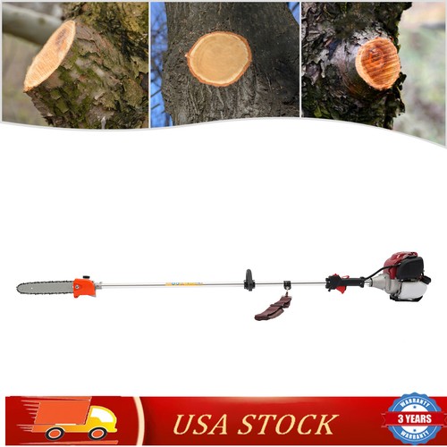 42CC 4 Stroke Gas Powered Pole Saw Chainsaws Tree Trimmer Long Reach US ...