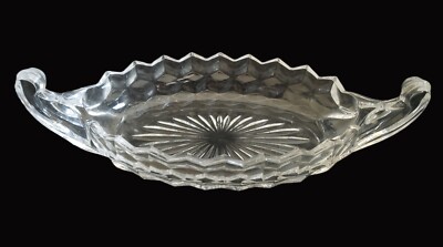 Vintage Oval Glass Relish/Condiment Dish With Handles | eBay