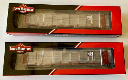 InterMountain N scale enclosed autoracks BNSF #300160 & #300203 with 20 ...