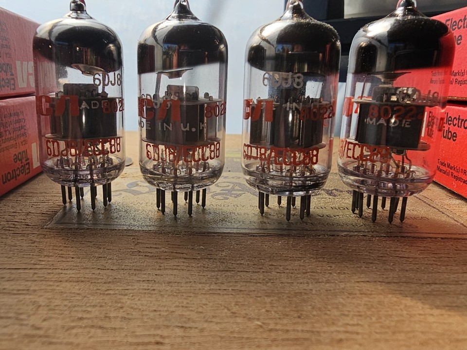 Matched Quad RCA 6DJ8 / ECC88 Vacuum Tubes NOS NIB Made in UK Vintage ...